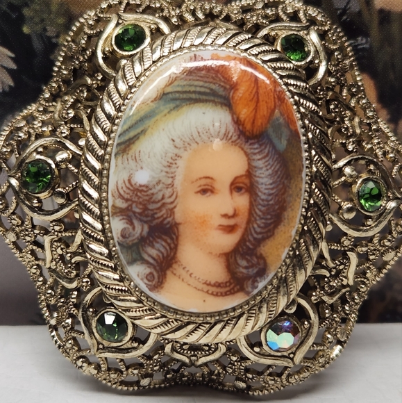 GERMANY M | Jewelry | 577 Vintage Western Germany Portrait Hand Painted ...